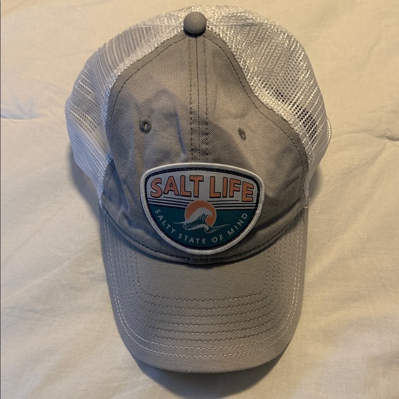 Salt Life | Accessories | Salt Life Gray And White Trucker Hat | Poshmark